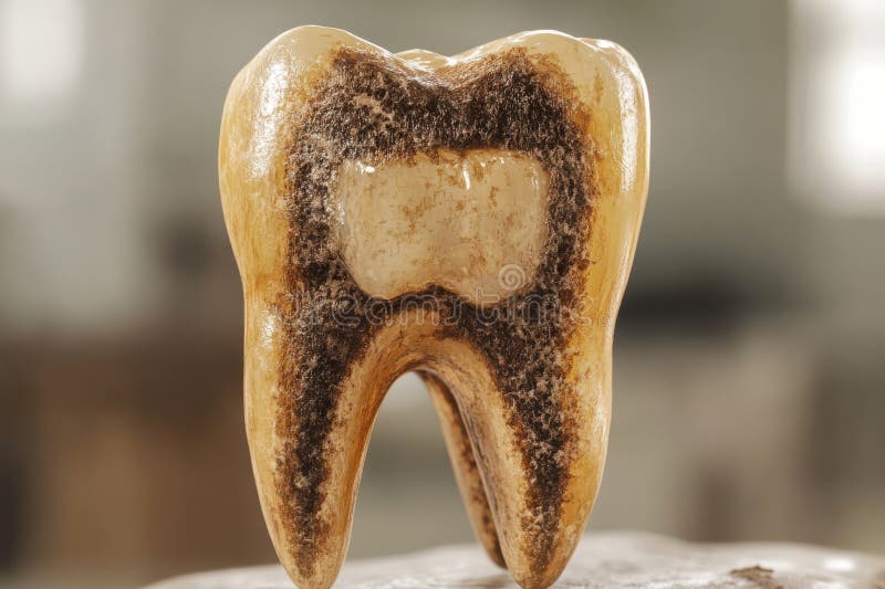 This is a Detailed 3D Model Representing a Decayed Tooth that Has ...