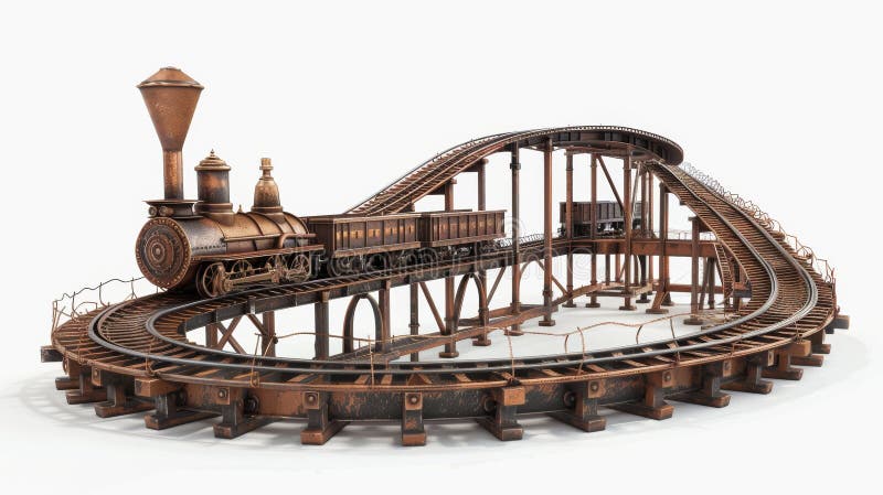 Detailed 3D Model of a Roller Coaster Train Stock Illustration ...