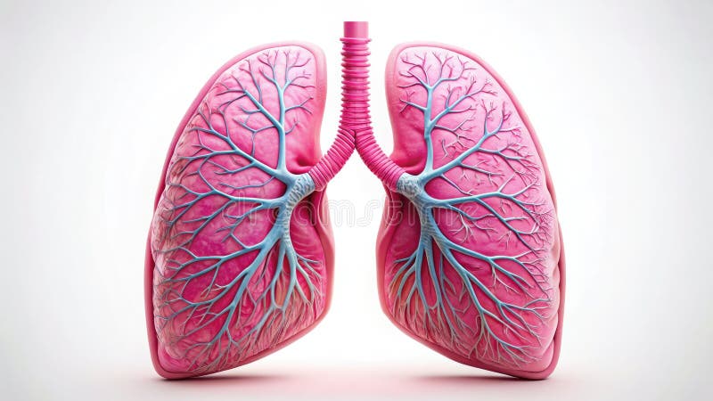 3D Model of Healthy Pink Lungs Detailed Anatomy for Medical Research ...