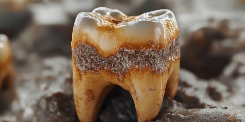 This is a Detailed 3D Model Showcasing a Decayed Tooth that is Covered ...