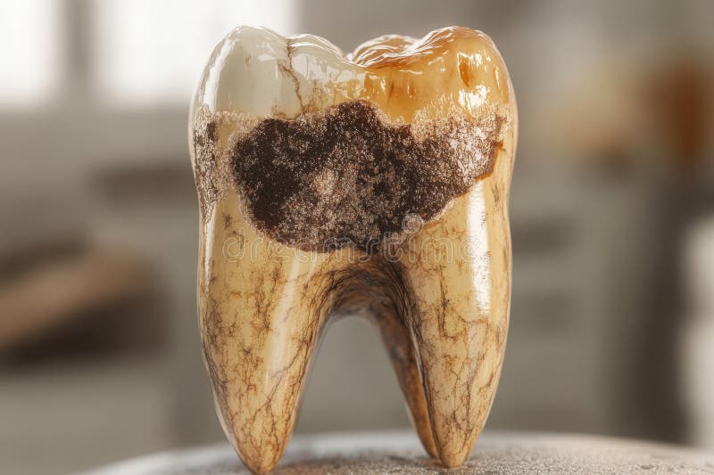 A Detailed 3D Model Showcasing the Structure of a Decayed Tooth ...