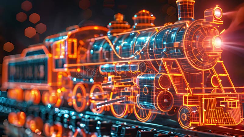 A Detailed 3D Model of a Train Moving on a Track. 3D Model of a Train ...