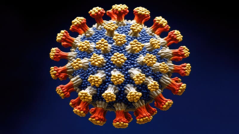 Detailed 3d Model of Virus Structure with Spikes. HMPV, Human ...