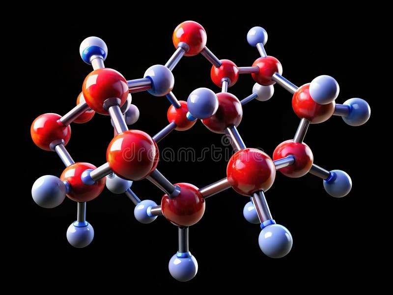 Detailed 3D Molecular Structure of Fructose a Scientific Illustration ...