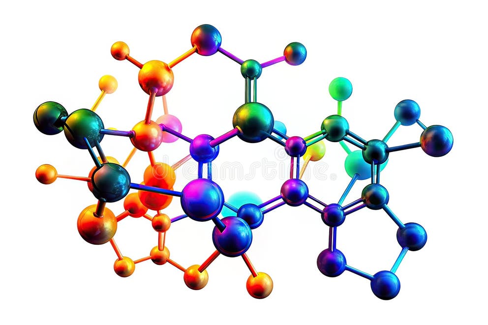 Detailed 3D Molecular Structure Illustration for Science Textbooks a ...