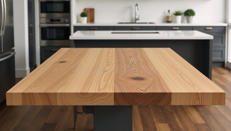 A Detailed 3D Render of a Charming Natural Wood Table Against a Stylish ...