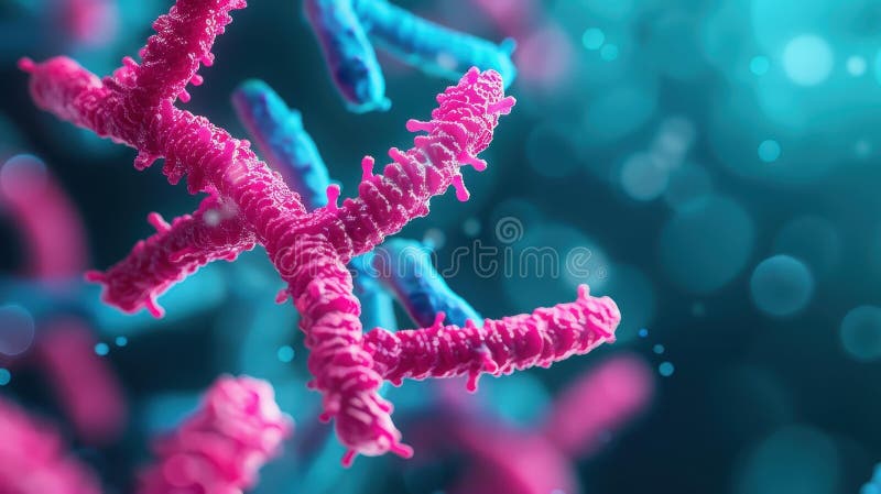 A Detailed 3D Render of Chromosomes Showcasing Human Genetic Structure ...
