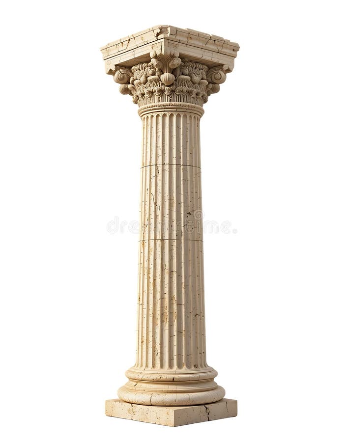 Detailed 3D Render of a Classical Beige Column Stock Image ...