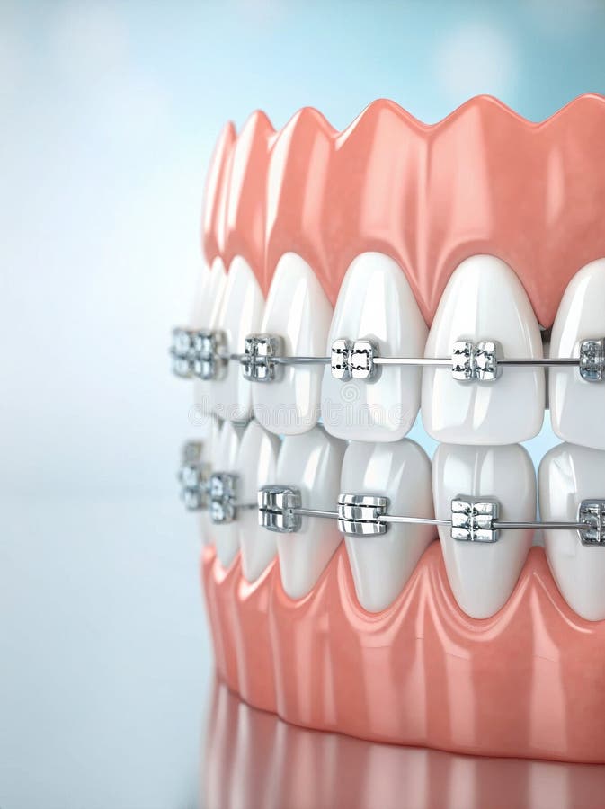 Detailed 3D Render of Dental Model Showcasing Aligned White Teeth with ...