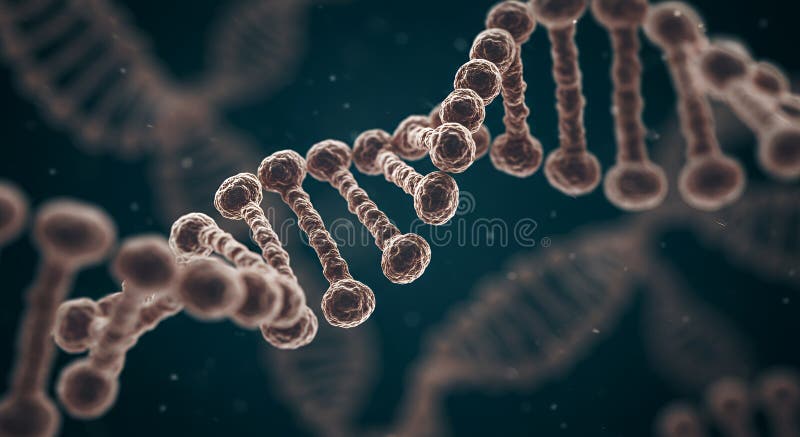 Detailed 3D Render of DNA Double Helix Microscopic View Stock ...