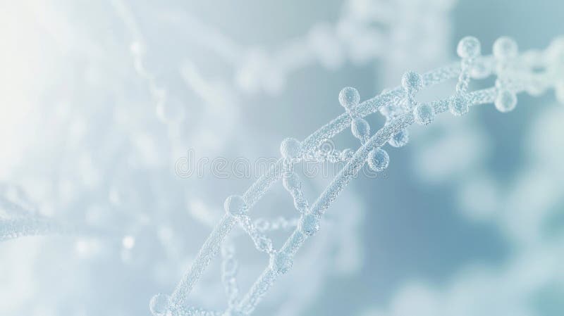 Detailed 3D Render of a DNA Double Helix Molecule in Light Blue and ...