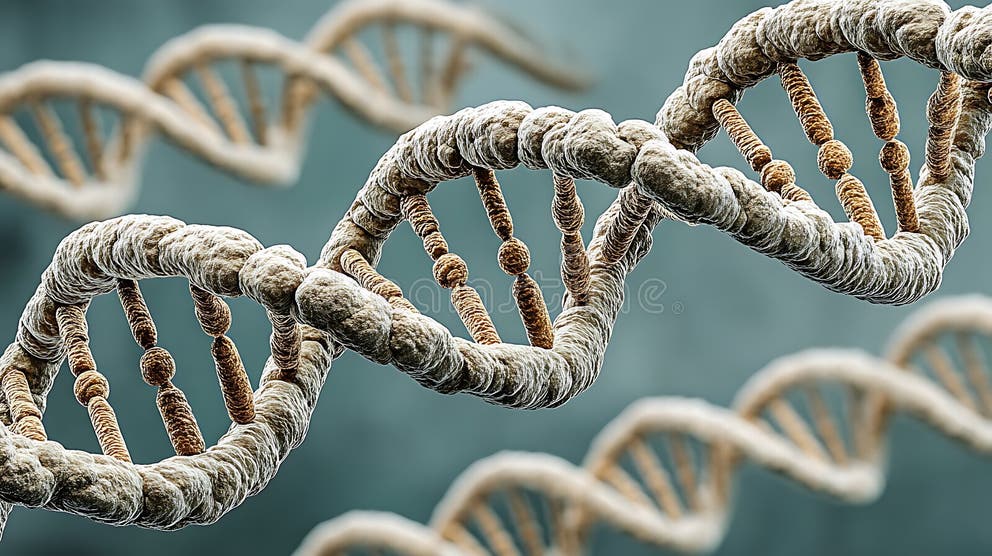 Detailed 3D Render of DNA Double Helix Structure in Teal Background ...