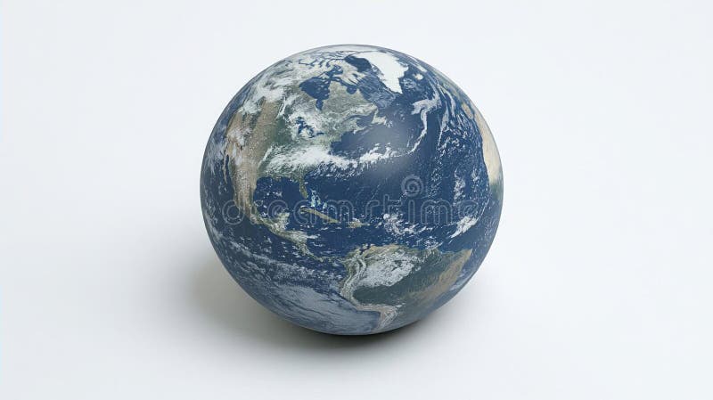 Detailed 3D Render of Earth Globe Showing Continents and Oceans Against ...
