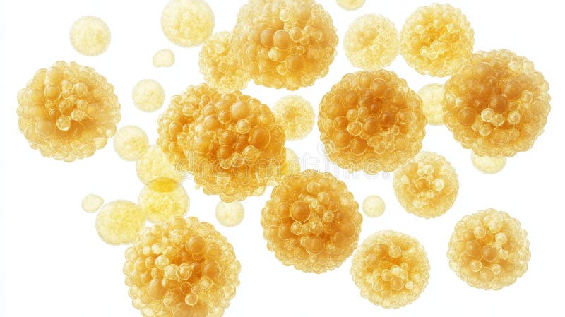 Detailed 3D Render of Fat Cells Under Microscopic Viewpoint Stock ...