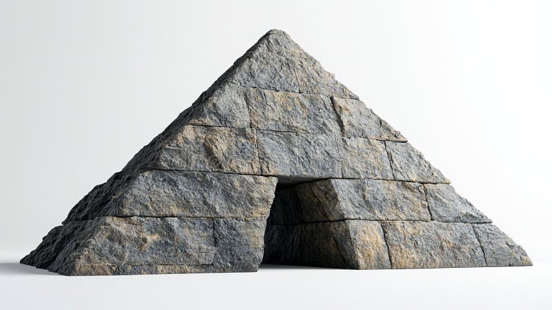 Stone Pyramid Structure Ancient Egypt Design Model 3D Render Gray Rock ...