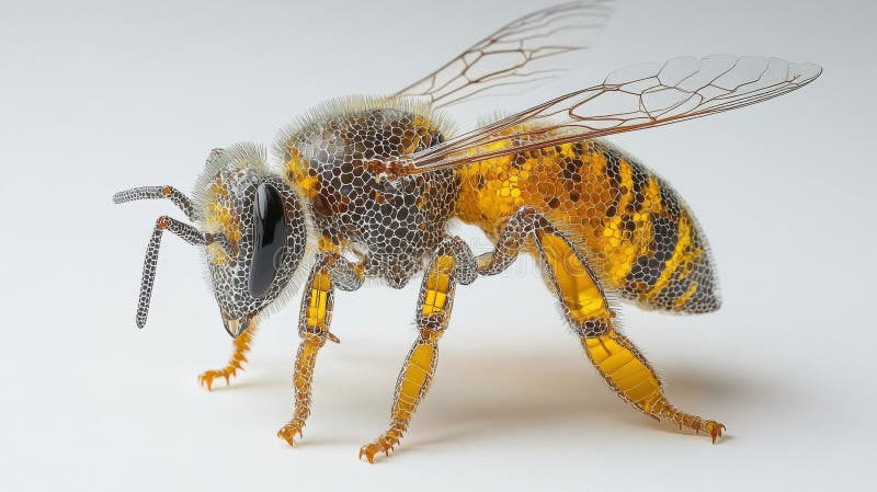 Honeybee Macro: Glass Anatomy Stock Illustration - Illustration of ...