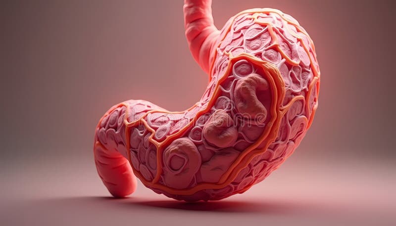 Human Stomach Anatomy stock illustration. Illustration of head - 381688072