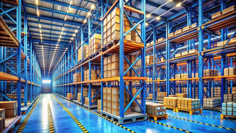 Automated Robotic Warehouse a 3D Render Exploring Future Logistics and ...