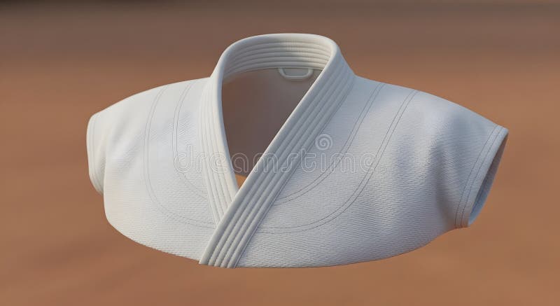 Clean White Martial Arts Gi Top with Defined Collar and Sleeves Stock ...