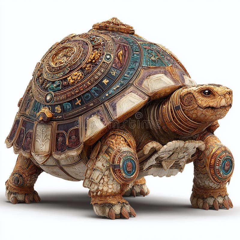Detailed 3D Render of a Turtle with Exquisite Shell Detailing a ...