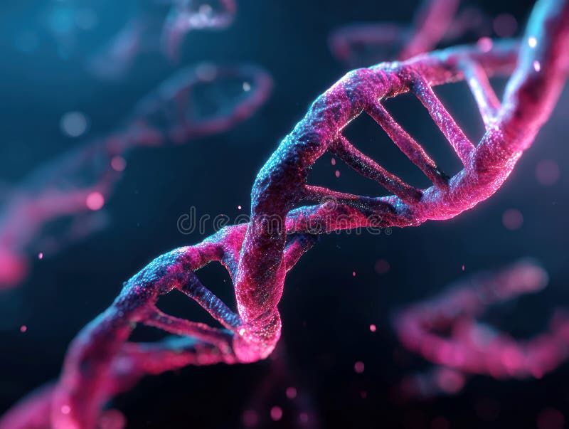 Detailed 3D Render of a Vibrant, Colored Double Helix DNA Structure ...