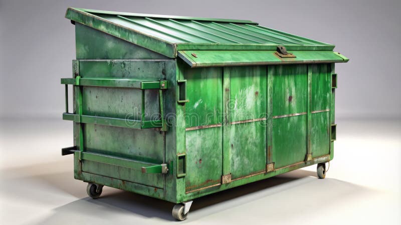 Detailed 3D Rendered Green Recycling Bin Realistic Visual for Design ...