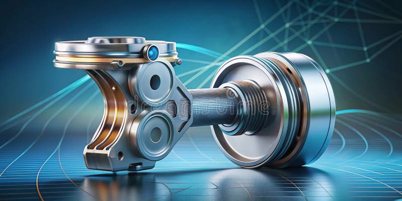 Detailed 3D Rendered Miniature Piston Engine a TiltShift Perspective of ...