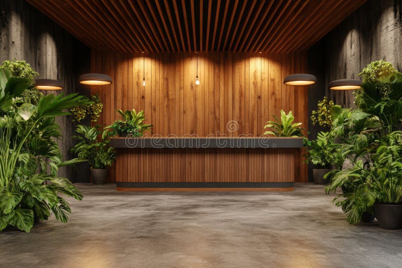 Detailed 3D Rendered Picture of a Lobby Wall Mockup for Design ...