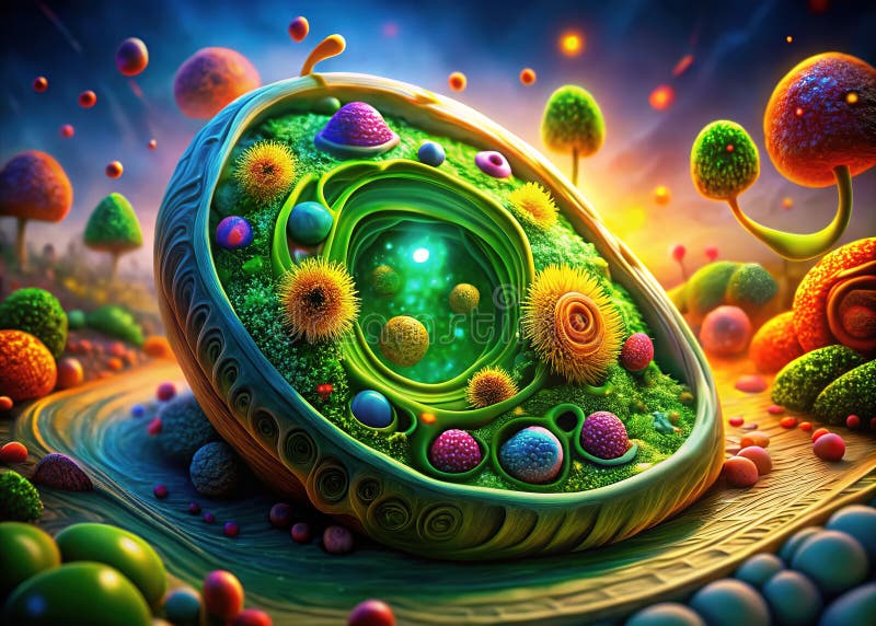 A Detailed 3D Rendered Visualization of Plant Cell Structures Exploring ...