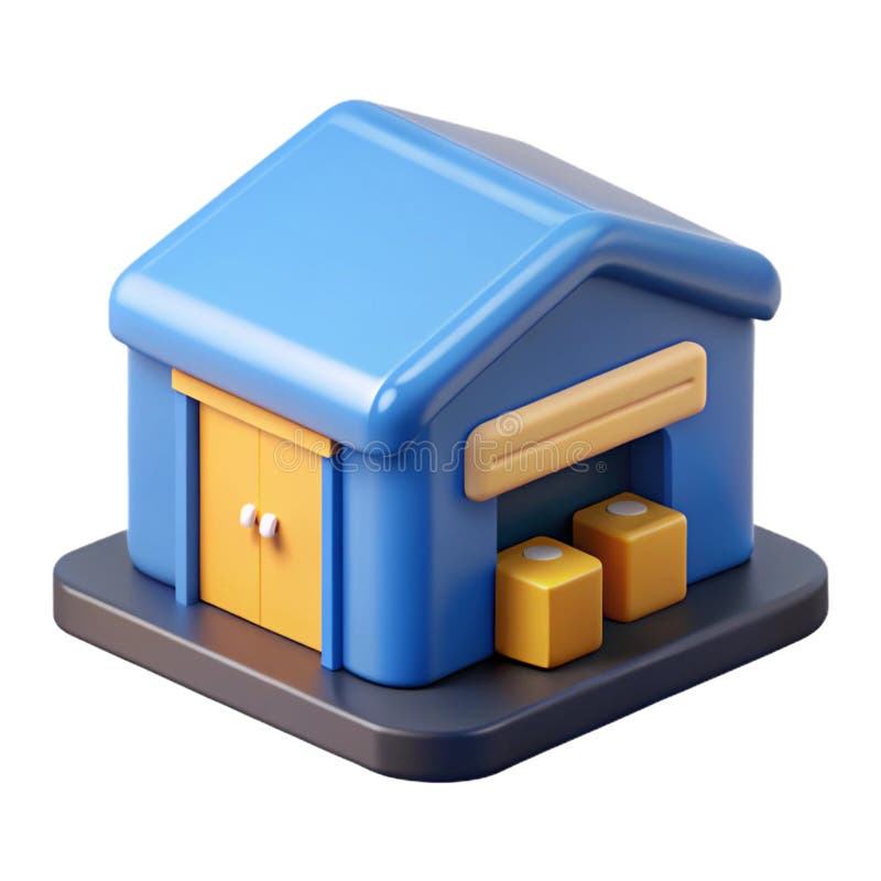 Commercially Ecommerce 3D Icon Warehouse Stock Illustration ...