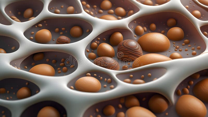 Abstract Molecular Structure with Spherical Elements in Organic Pattern ...