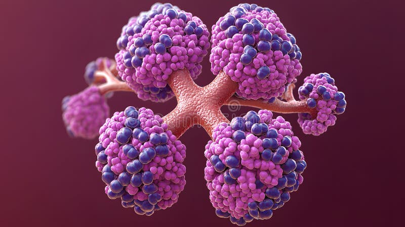 Microscopic 3D Render of Alveoli in Lungs Pulmonary Structure ...