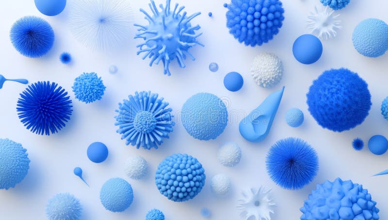 Detailed 3D Rendering of Blue Cells: a Microscopic View of Cellular ...