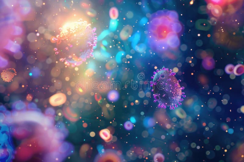 Detailed 3D Rendering of Cancer Cells in an Oncological Research ...