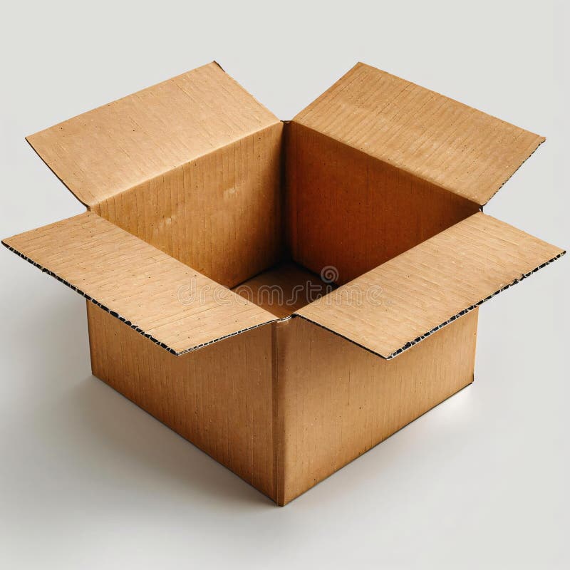 Detailed 3D Rendering Cardboard Box White Background Showcasing Its ...