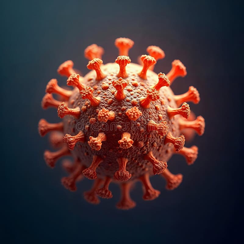 Microscopic View of Coronavirus Particle Structure Detailed 3D Render ...