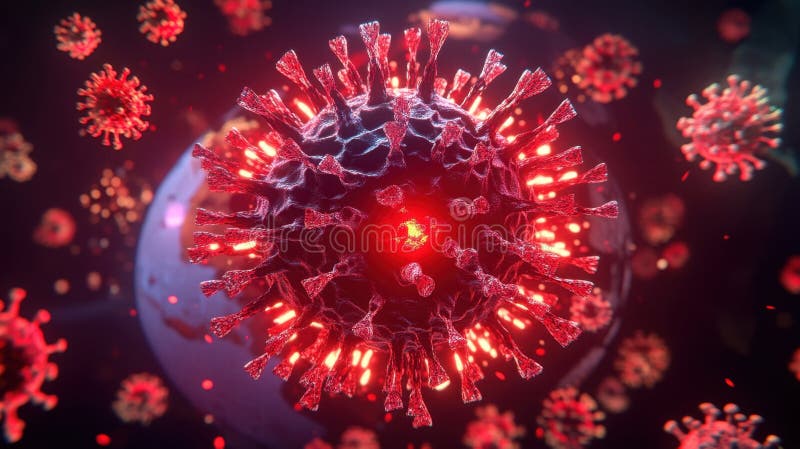 Detailed 3D Rendering of Coronavirus Particle in High Resolution Stock ...