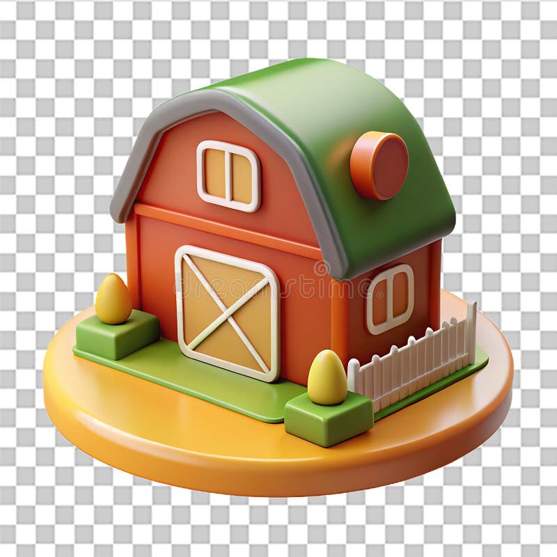 3D rendering of farm icon stock illustration. Illustration of harvest ...
