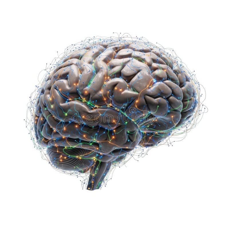 Detailed 3d Rendering Human Brain Anatomy Neural Pathways Stock Photos ...
