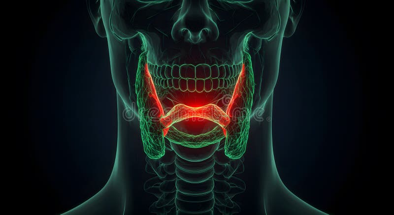 Detailed 3D Render of Human Hyoid Bone Anatomy and Surrounding ...