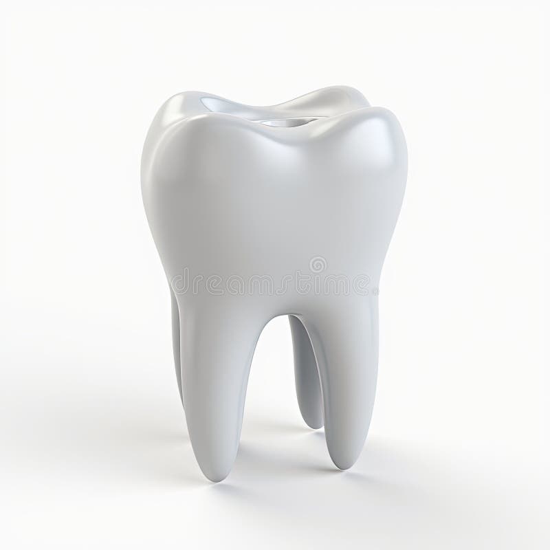 A Detailed 3D Rendering of a Human Molar Tooth on a Plain White ...