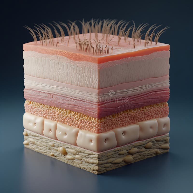 Cross-Section of Human Skin: Detailed Anatomical Illustration Stock ...