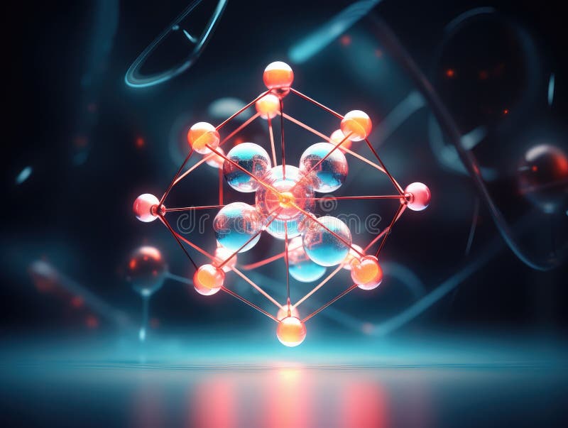 Detailed 3D Rendering of Hydrogen and Helium Atoms Structures with ...