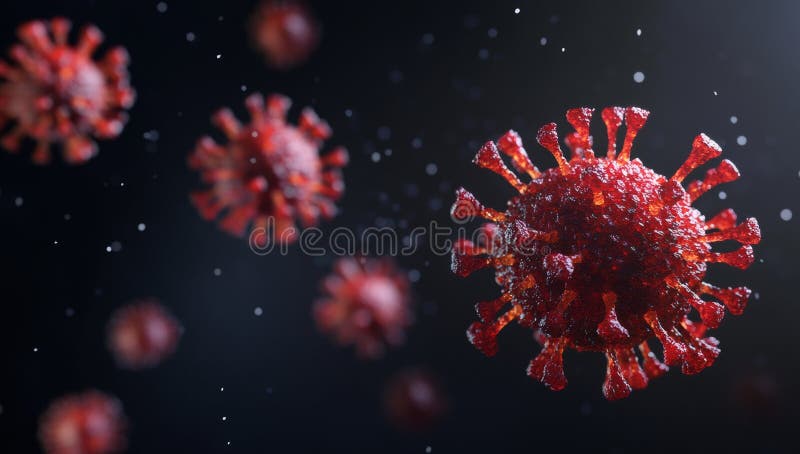 A Detailed 3D Rendering of Infectious Agents: Microscopic View of ...