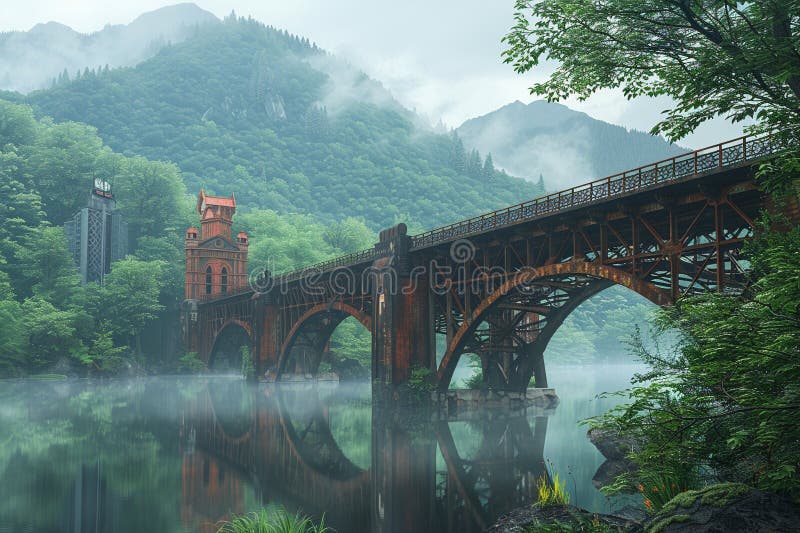 Detailed 3D Rendering of an Iron Bridge Showcasing Intricate Design and ...