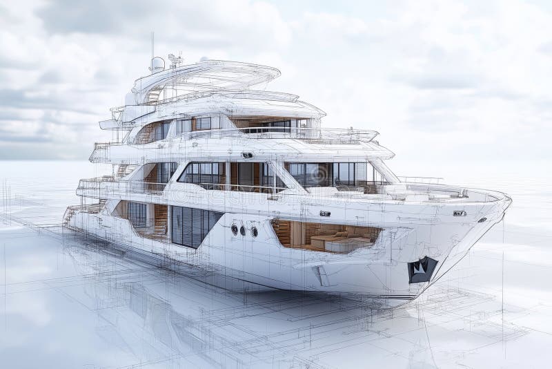 A Detailed 3D Rendering of a Luxury Yacht Highlights Its Intricate ...