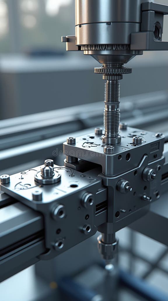Detailed 3D Rendering of a Modern Industrial Linear Motion System Stock ...
