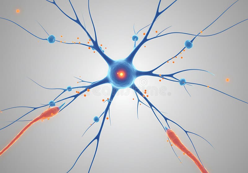 Neuron Communication stock illustration. Illustration of circle - 372711272