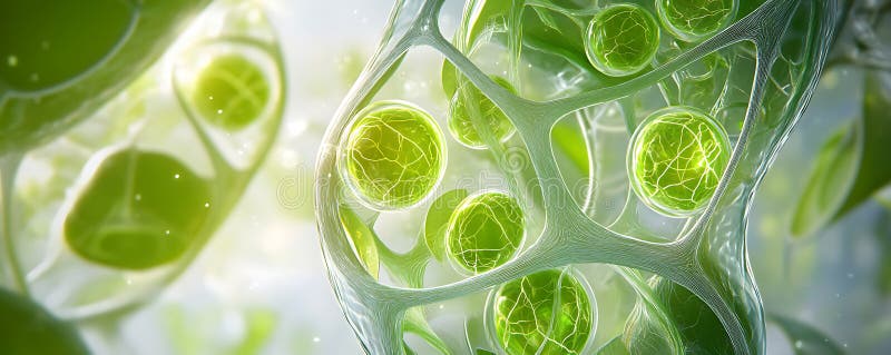 3D Rendering of Plant Cell Structure Highlighting Chloroplasts and Cell ...