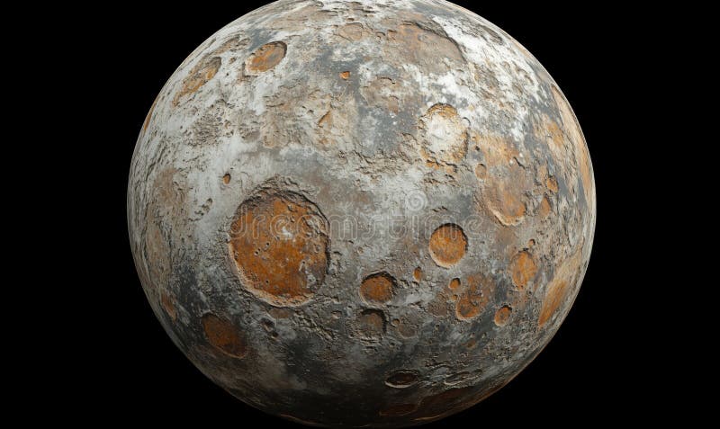 Detailed 3D Rendering of Pluto Showcasing Surface Features and Craters ...